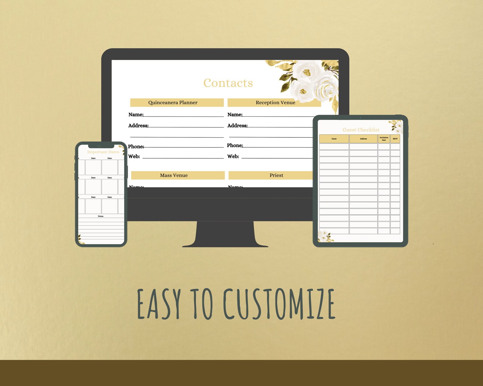 Quinceanera Planner, Quinceanera Planning Templates, Quince Planning ...