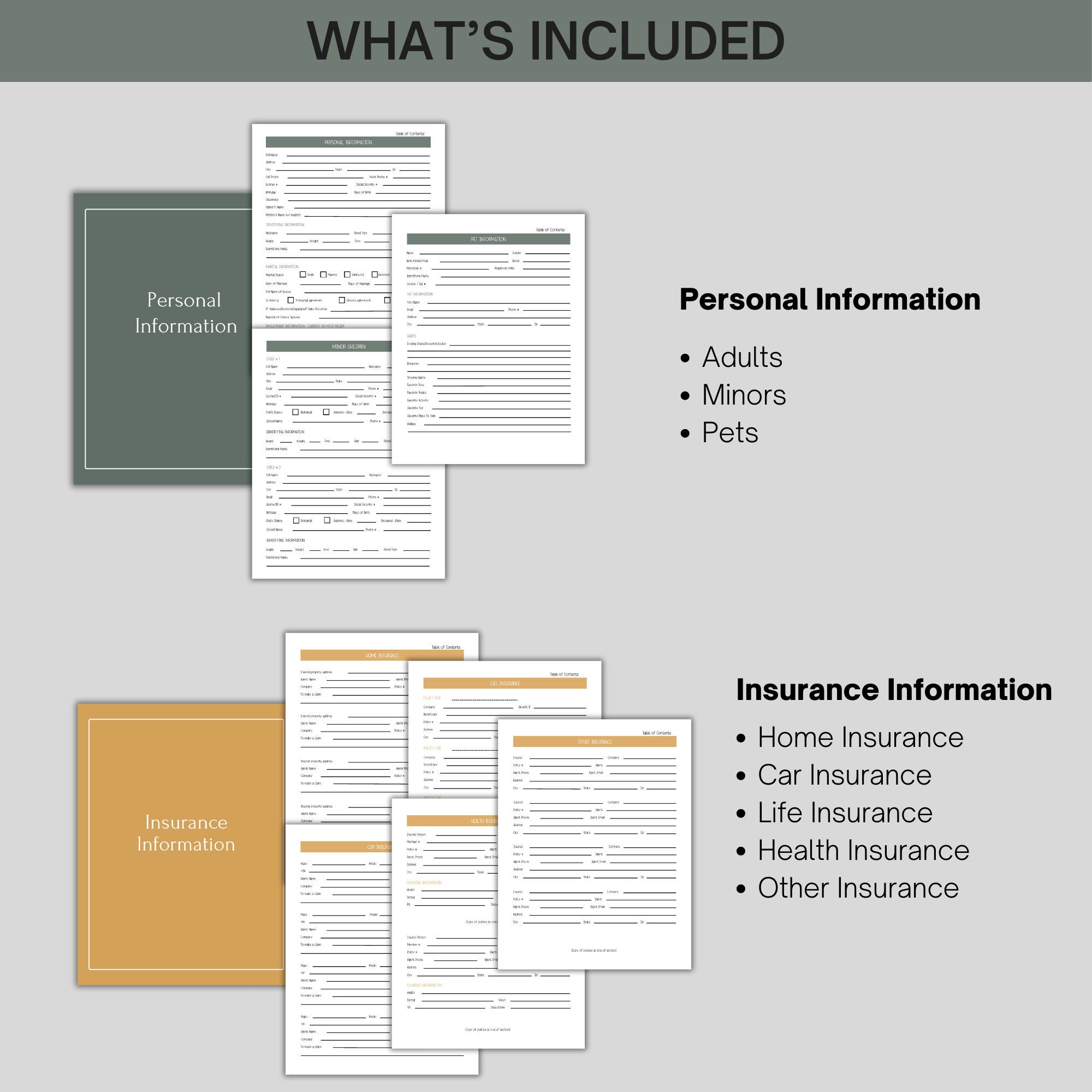 Emergency Binder Planner Fillable, Printable Life Binder, in Case of ...