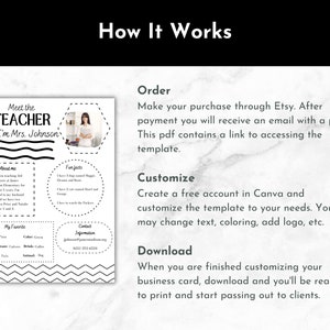 Editable Meet the Teacher Template, Back to School, Elementary School ...