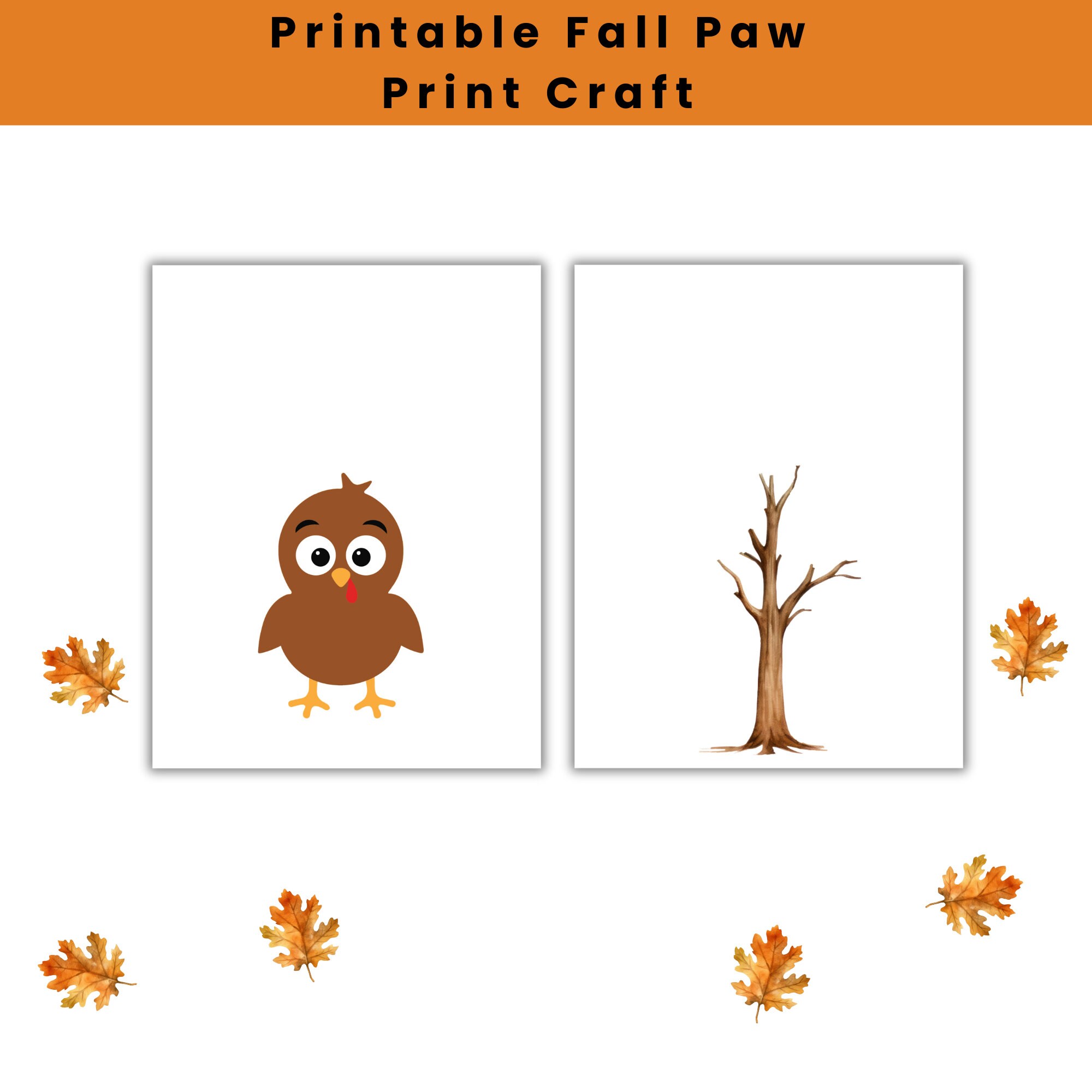 Fall Paw Print Art Printable, Fall Handprint Art, Dog Art, DIY Paw ...