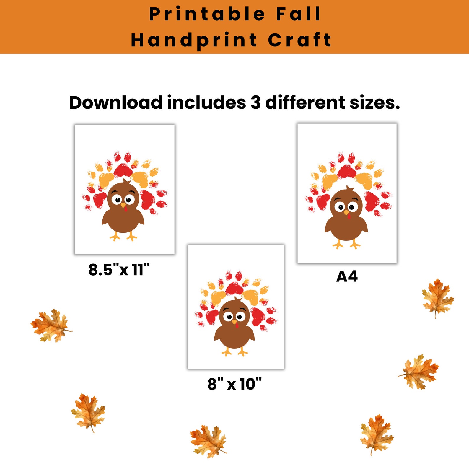 Fall Paw Print Art Printable, Fall Handprint Art, Dog Art, DIY Paw ...