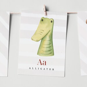Printable Alphabet Flashcards for Kids | A to Z Animal Illustration ...