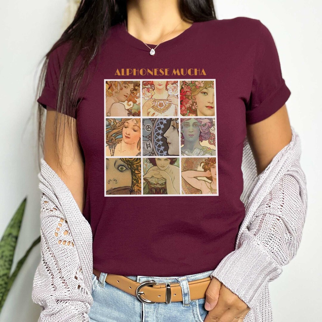 Alphonse Mucha Female Faces Adult Unisex Jersey Crew Tee S-4XL - Etsy