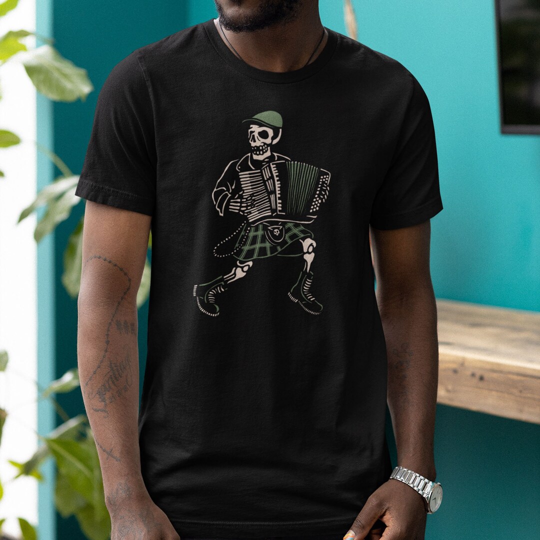 Irish Skeleton With Accordion Adult Unisex Jersey Crew Tee - Etsy