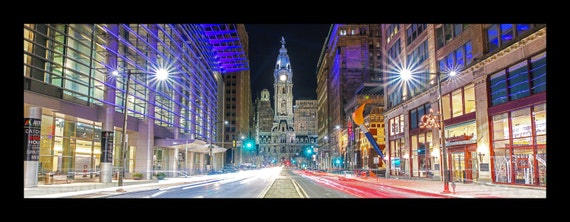 Philadelphia City Hall from North Broad Street 20x60 | Etsy