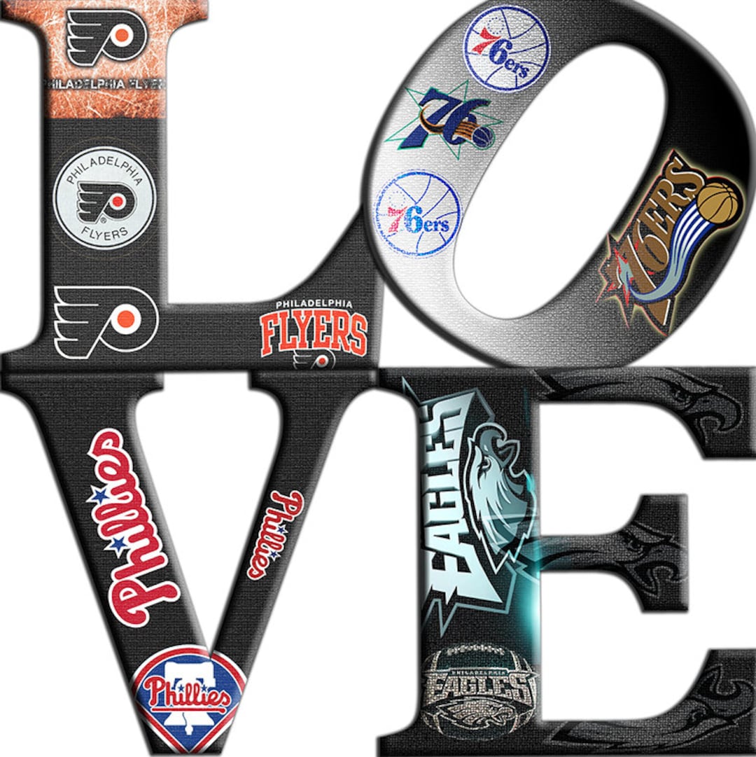 Philadelphia Sports Love Teams 1 ,canvas Art,(20x20) Eagle,phillies ...