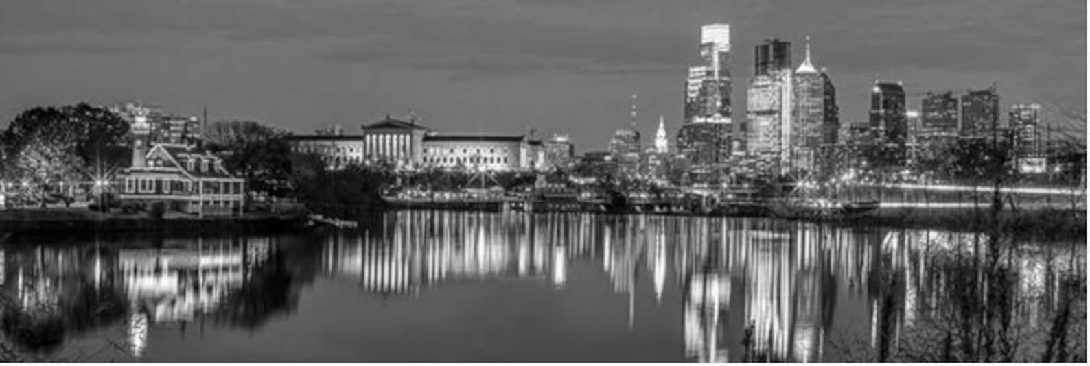 Philadelphia Skyline From Kelly Drive Panoramic20x60 Canvas - Etsy