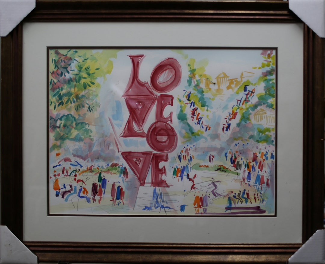 Philadelphia Love Park is Original Watercolors Painting Framed and ...