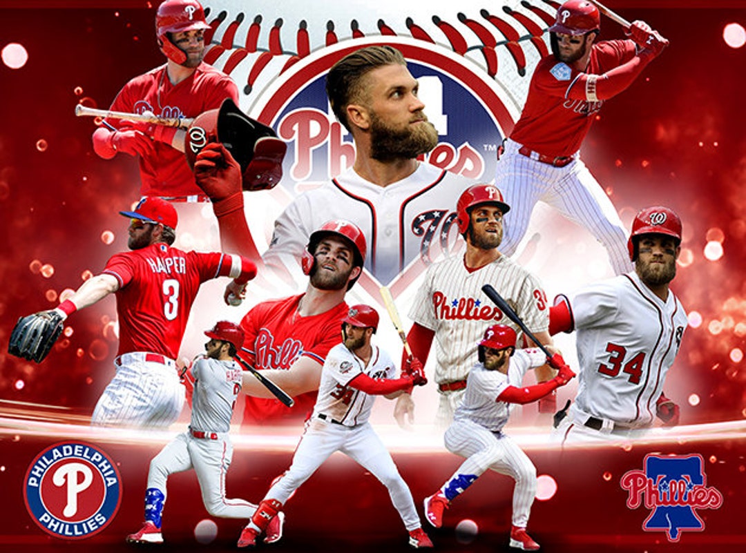 Bryce Harper Collage is Giclee on Canvas - Etsy
