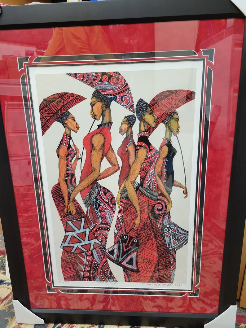 Parasol Red-charles Bibbs Framed and Matted | Etsy