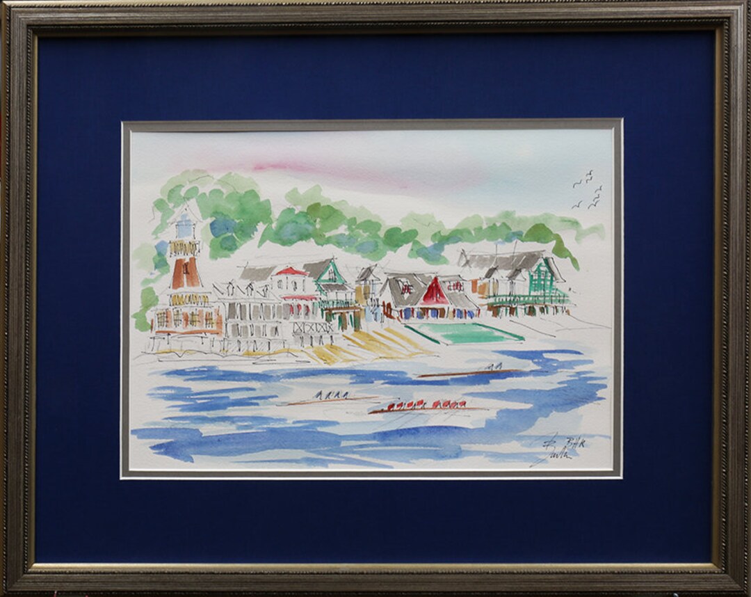 Original Watercolors Painting by the Artist Joe Barker of Boat House ...