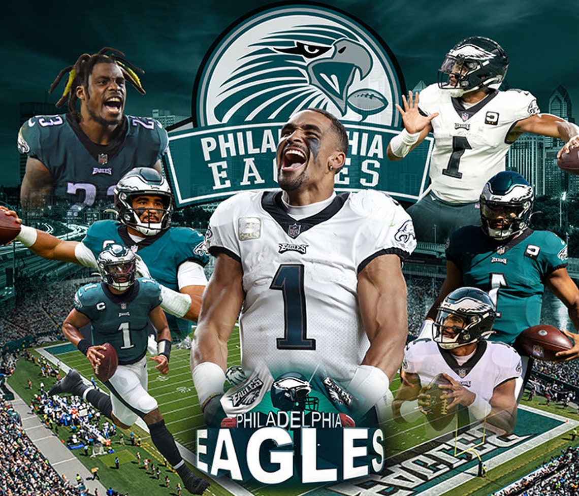 Eagles Number 1 Canvas Art Quarterback Jalen Hurts - Etsy