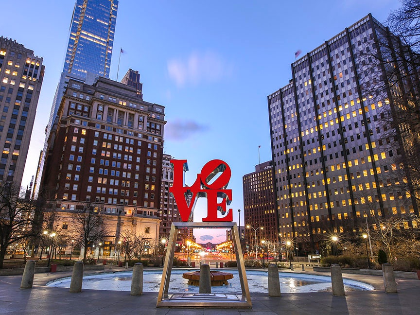 Philadelphia Love Park Black And Whitecolor 30x40 Canvas | Etsy