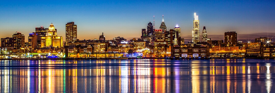 Philadelphia Skyline From Camden ,canvas Art,panorama ,panoramic ...