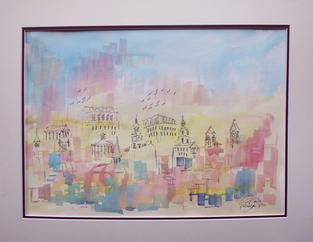 Philadelphia City Hall Original Watercolors Painting by Joe Barker ...