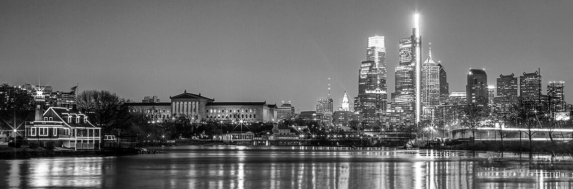 Philadelphia Skyline From Kelly Drive Panoramic20x60 Canvas - Etsy