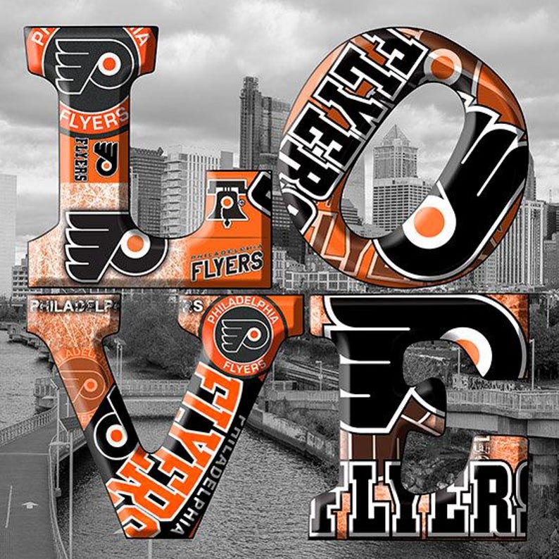 Philadelphia Flyers Love (12 X12) ,canvas Art,sports Canvas,office Art ...