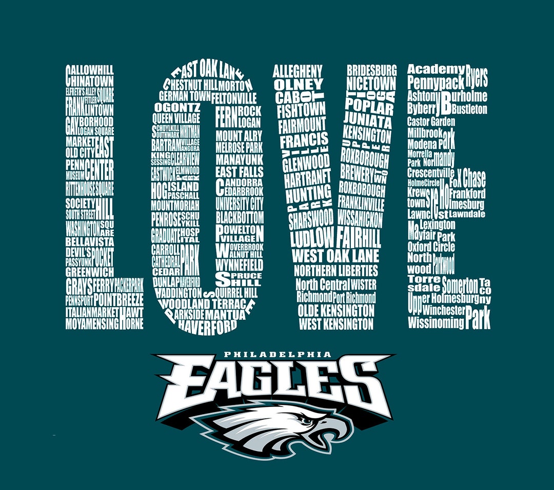 Philadelphia Eagles Love Typography Art on Canvas 20x27,canvas Art ...