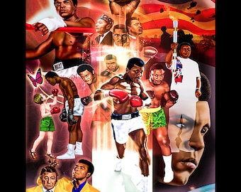 Muhammad Ali Graffiti Portrait Print - Etsy