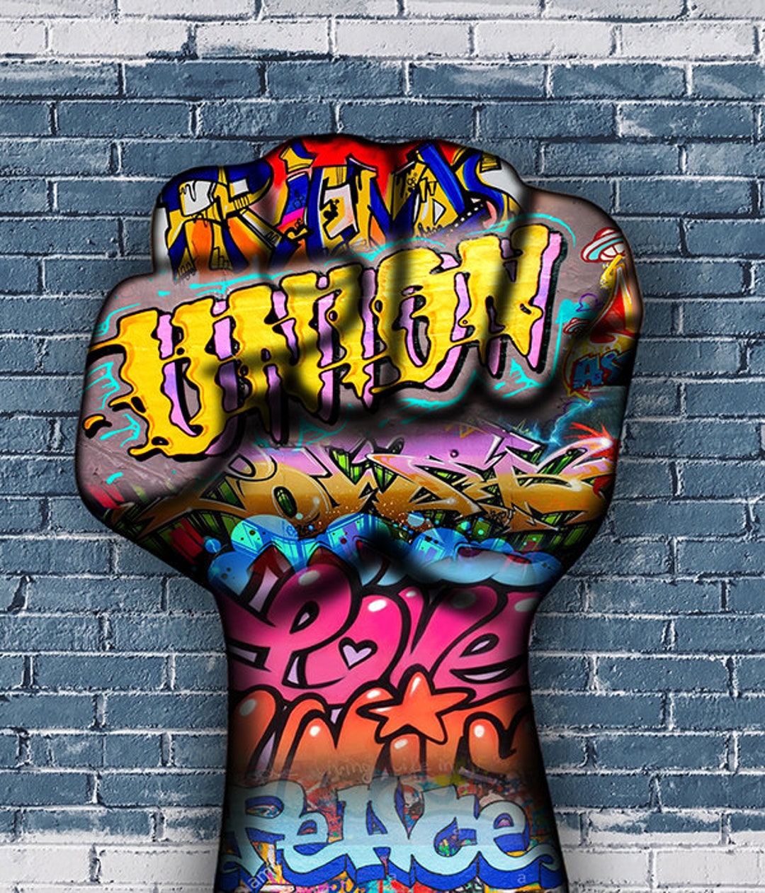 Power Graffiti Art Canvas Wall Art, Home Decor,gallery Wrapped - Etsy