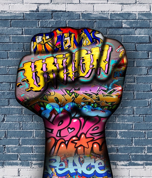 Power Graffiti Art Canvas Wall Art Home DecorGallery Wrapped | Etsy