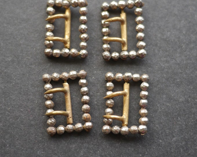 Antique Set Four Cut Steel Small Buckles With Sharp Prongs, Georgian - Etsy