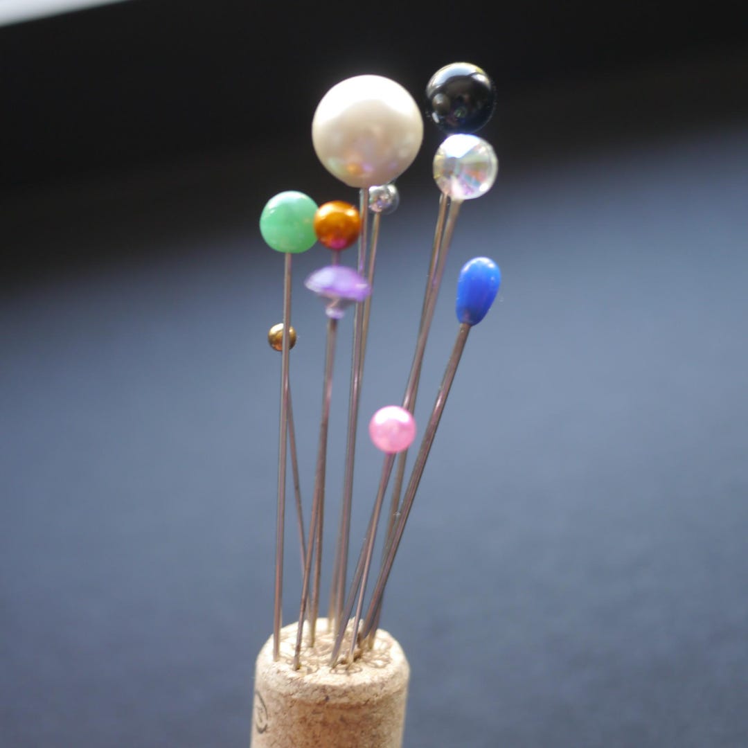 Lot 10 Vintage Small Hat and Stick Pins With Various Coloured Beads - Etsy