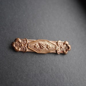 Antique Copper Coloured Bar Brooch With Grape Motif, Trombone Clasp - Etsy