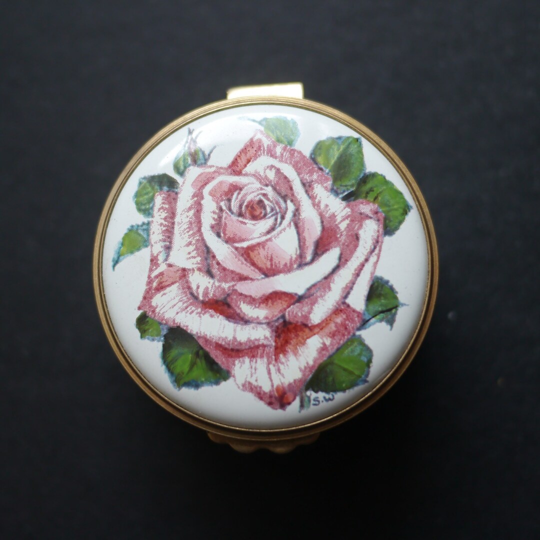 Royal Roses Trinket Box Kingsley Enamels Worcestershire Pink - Etsy