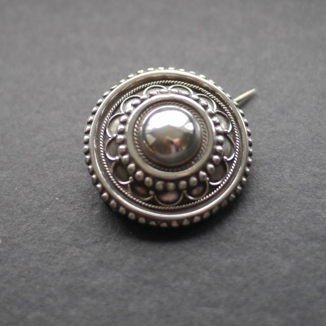 Victorian White Metal Locket Back Target Brooch - Etsy