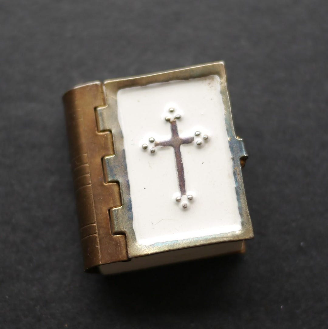 Miniature Bible in Metal Case With White Enamel - Etsy