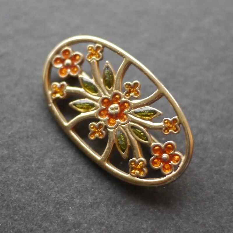 Orange Brooches - Etsy UK