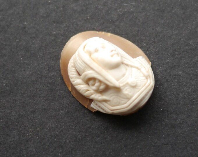 Victorian Unframed Shell Cameo From a Brooch, Carved Classical Figure ...