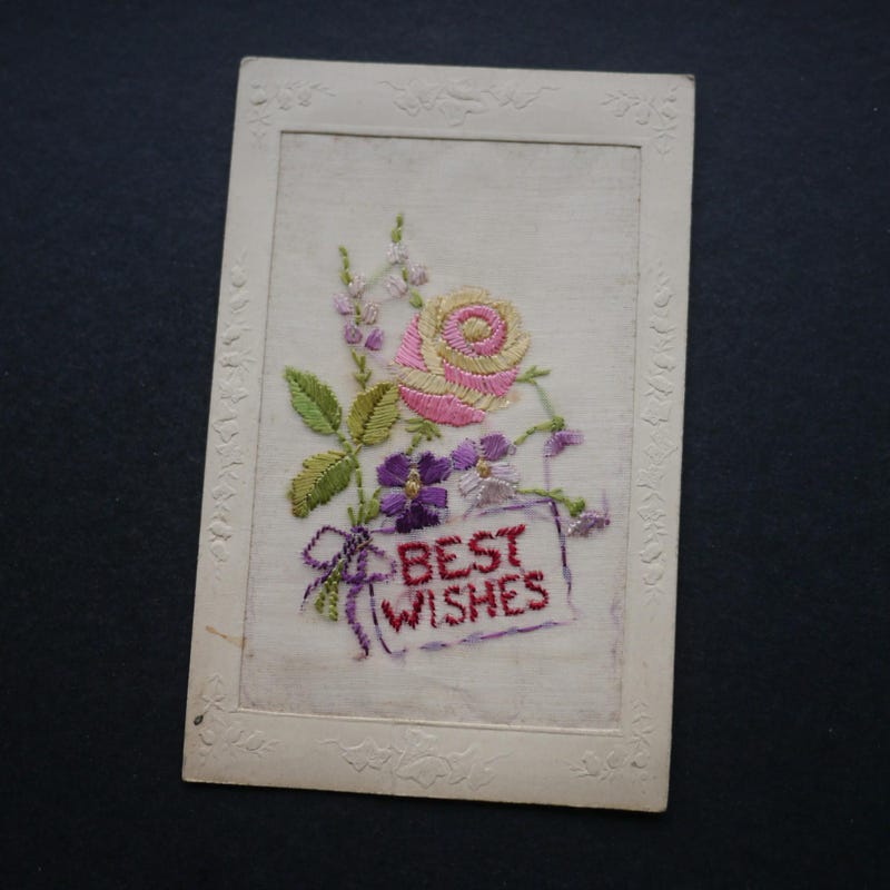 Embroidered Postcard - Etsy