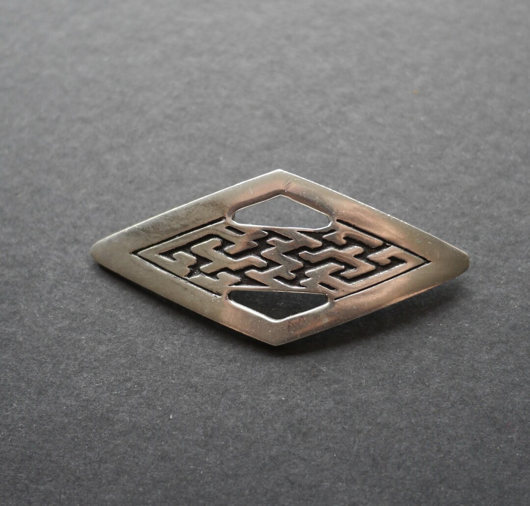 St Justin Pewter Celtic Brooch Diamond Shape - Etsy