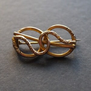Victorian Pinchbeck / Gold Tone Brooch With Engraved Details, Lovers ...