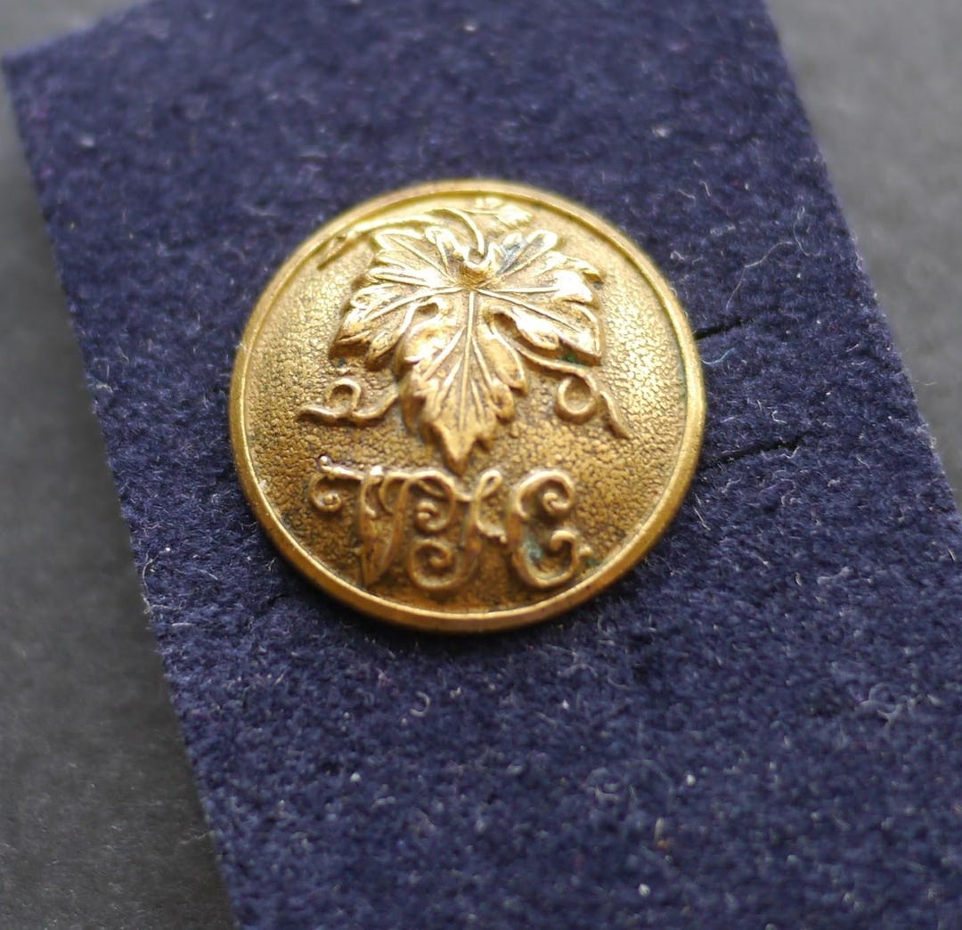 Metal Livery Button With Vine Leaf and Initials VJC Firmin & Sons - Etsy