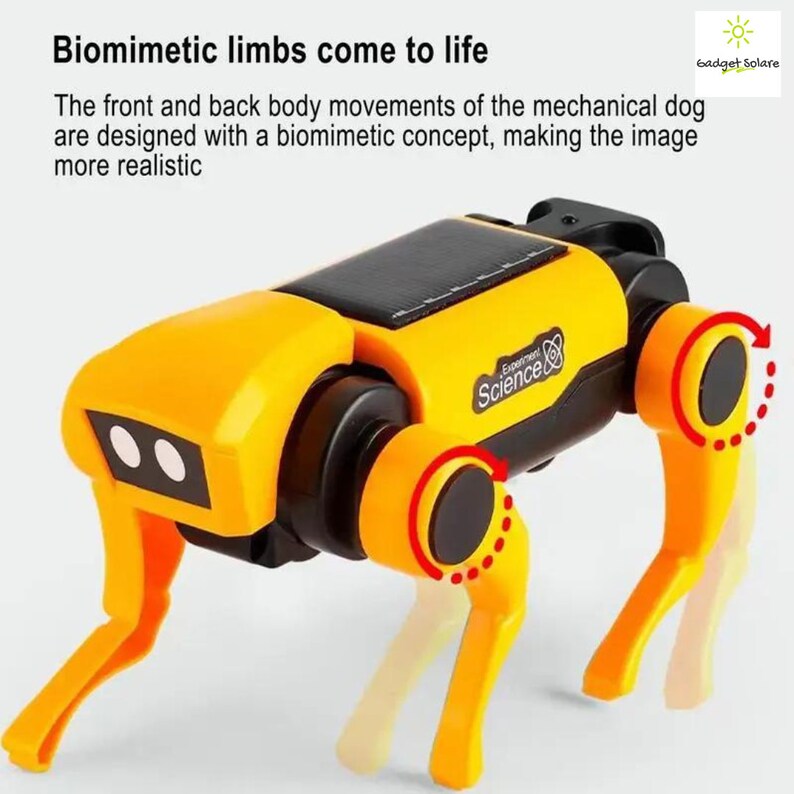 Solar Robot Dog Solar Powered Educational Toy Eco-friendly DIY STEM for ...