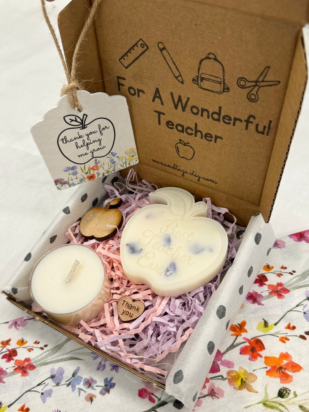 Teacher Appreciation Mini Gift/red Apple/end of Term/wax Melts/teacher ...