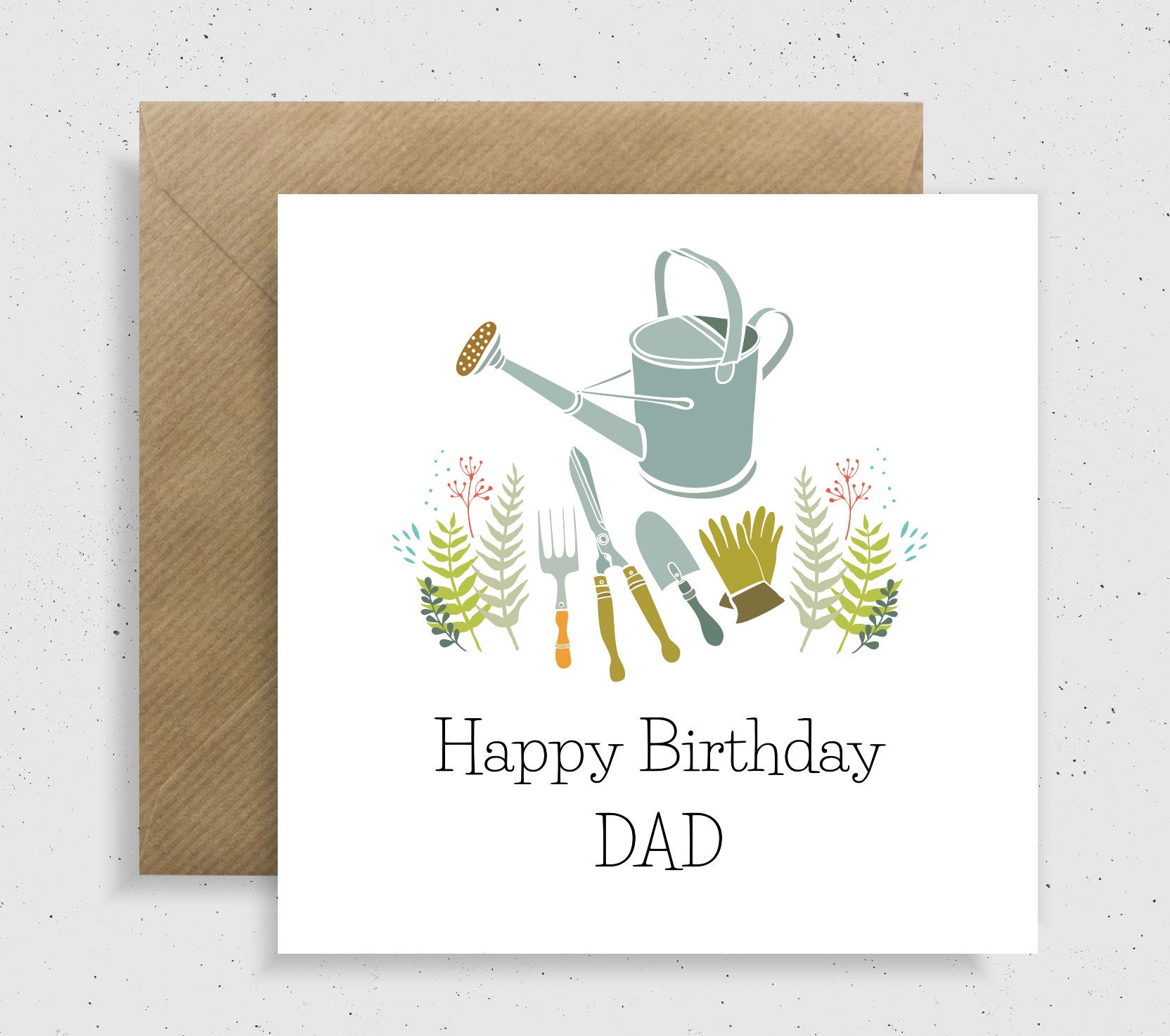 Happy Birthday Dad Card Gardening Design Etsy