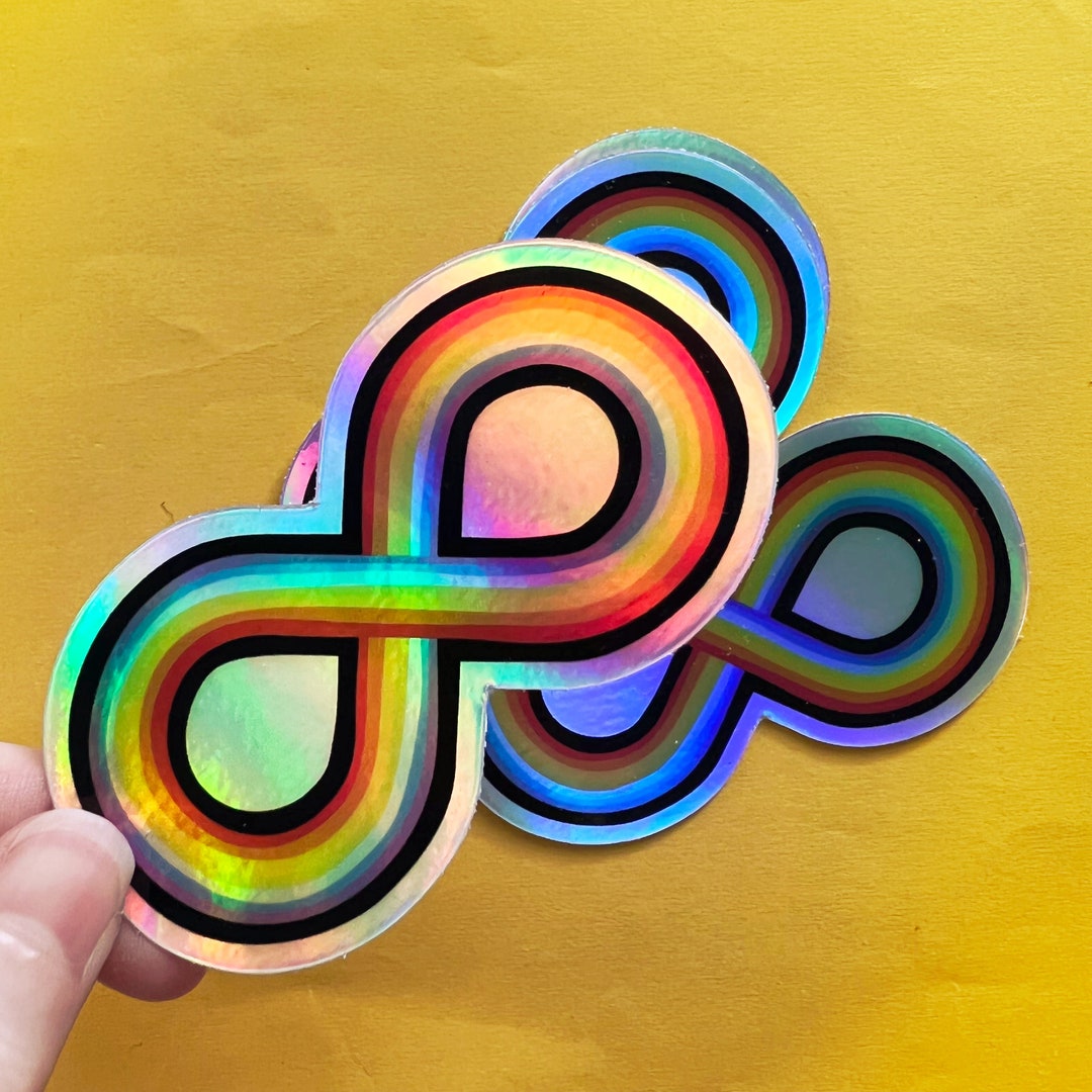 3 HOLOGRAPHIC Neurodivergence Symbol Flag Rainbow - Etsy