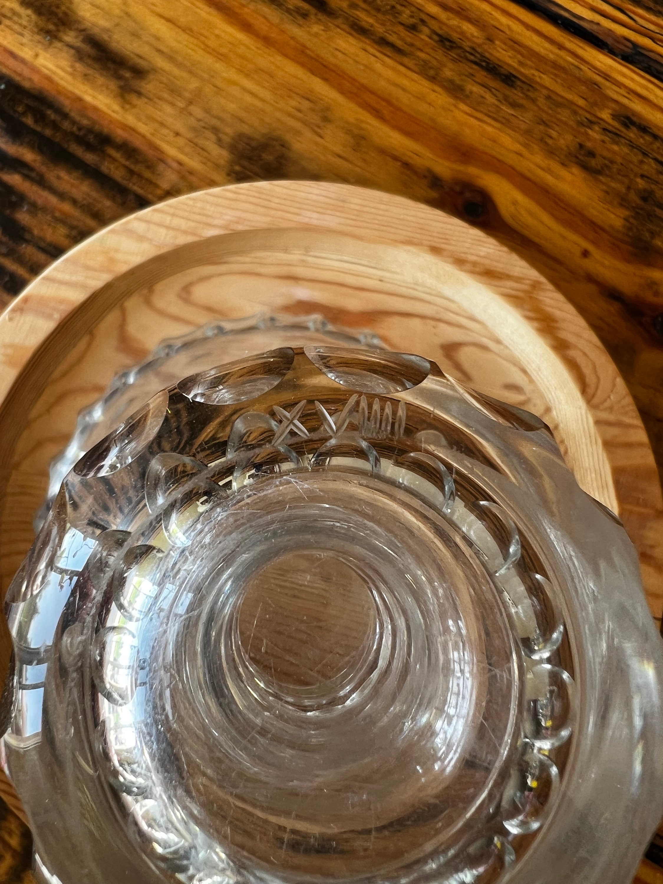 ULTRA RARE george III Style Thick Cut Glass Tumble up / Bedside Carafe ...