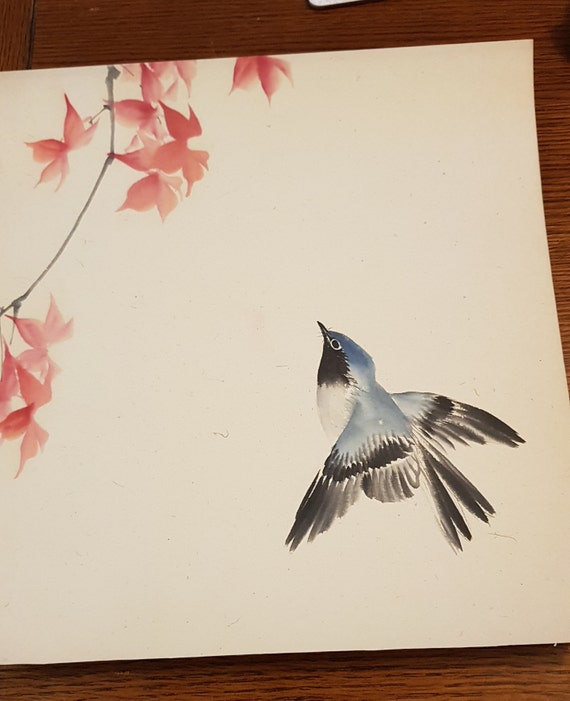 Antique Chinese Painting of A Bird in Flight | Etsy