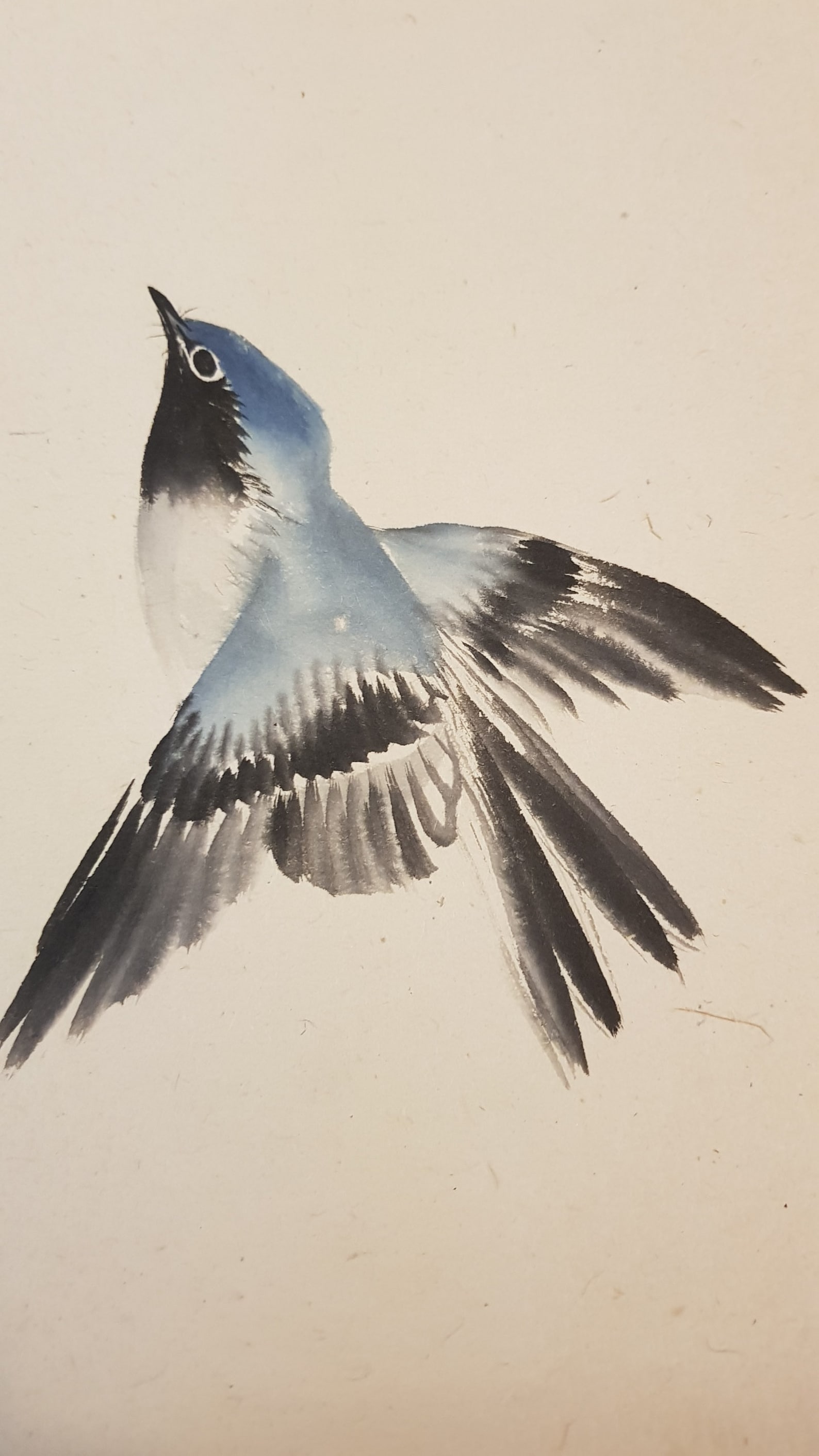 Antique Chinese Painting of A Bird in Flight - Etsy Sweden