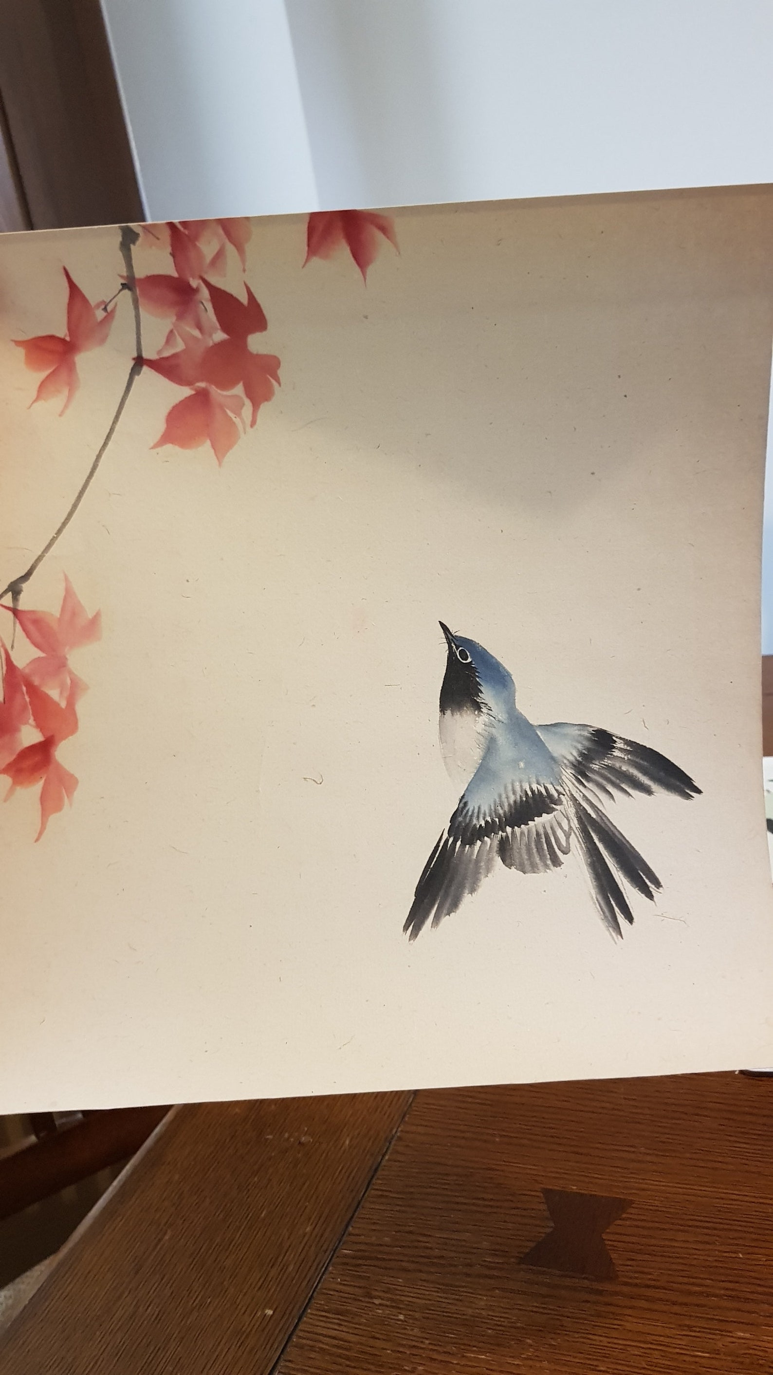 Antique Chinese Painting of A Bird in Flight - Etsy Sweden