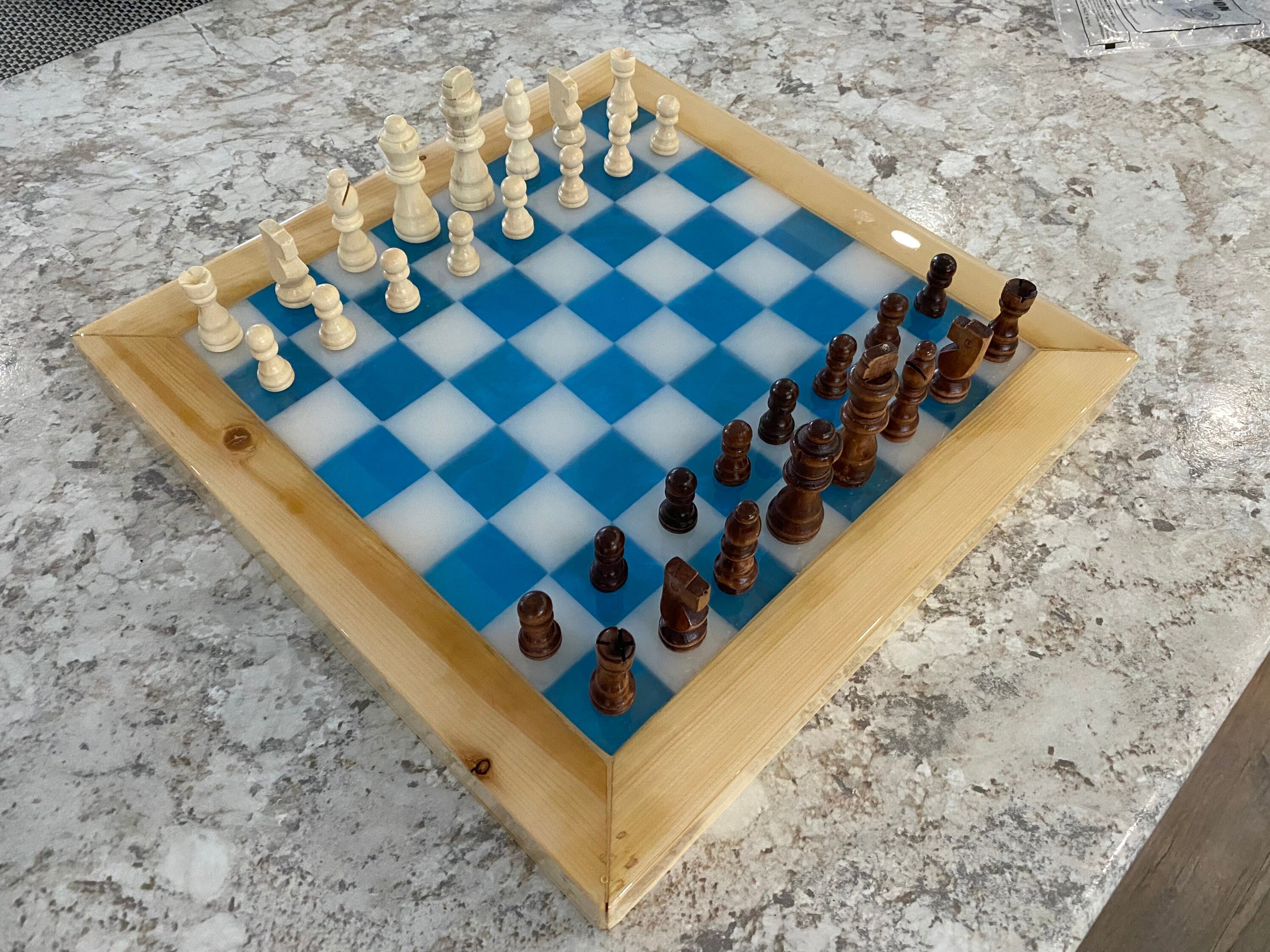 Custom Made Resin & Wood Chess Board - Etsy