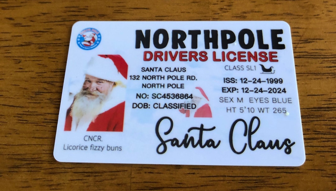 Santa Claus Drivers License - Etsy