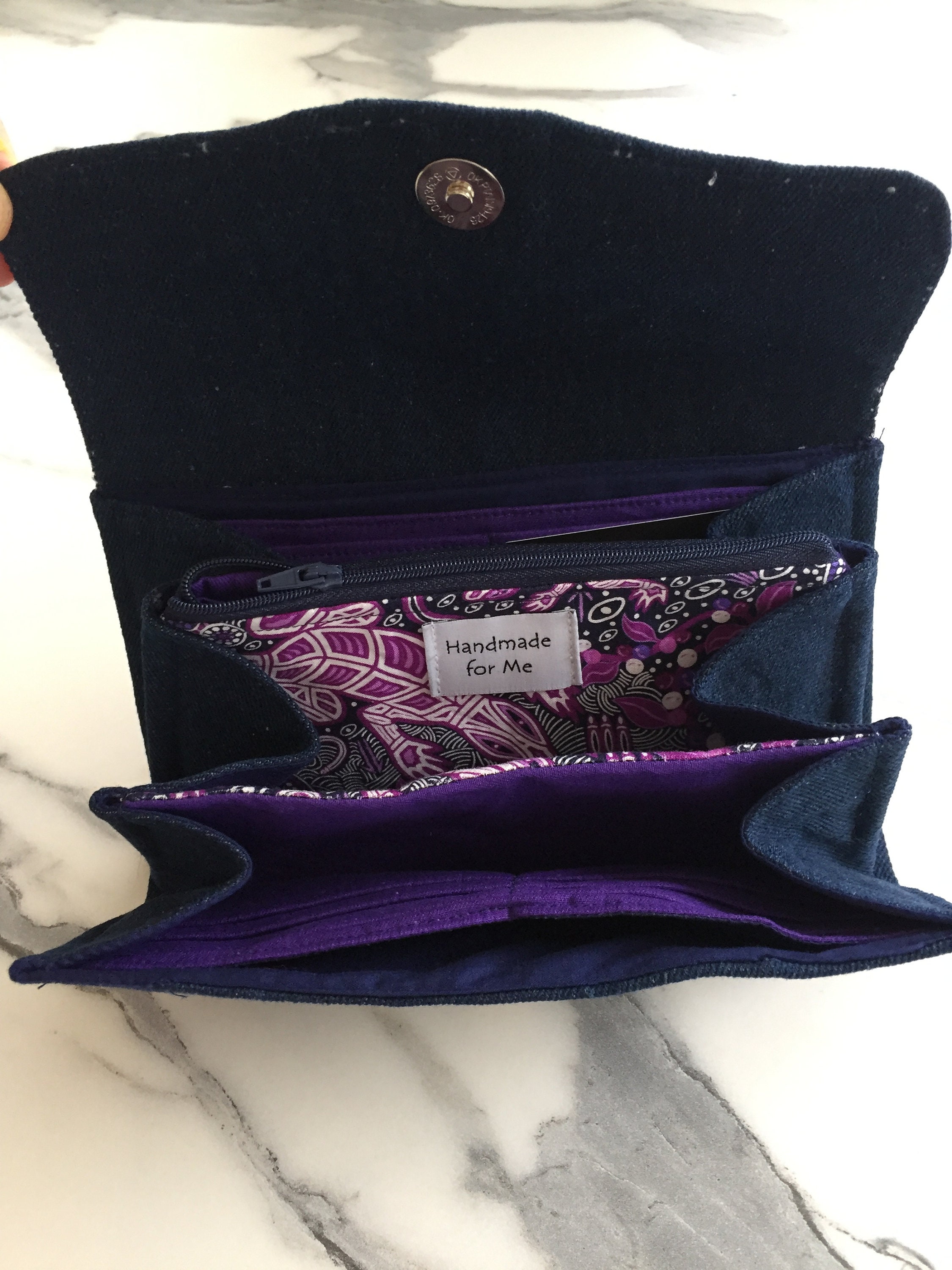 Purple Aboriginal Designed Goanna Print and Denim Large Purse - Etsy ...