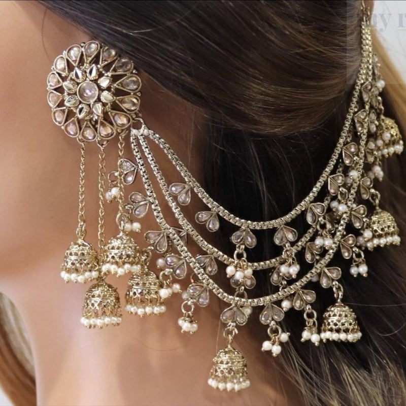 Indian Hair Jewelry Jhumka - Etsy