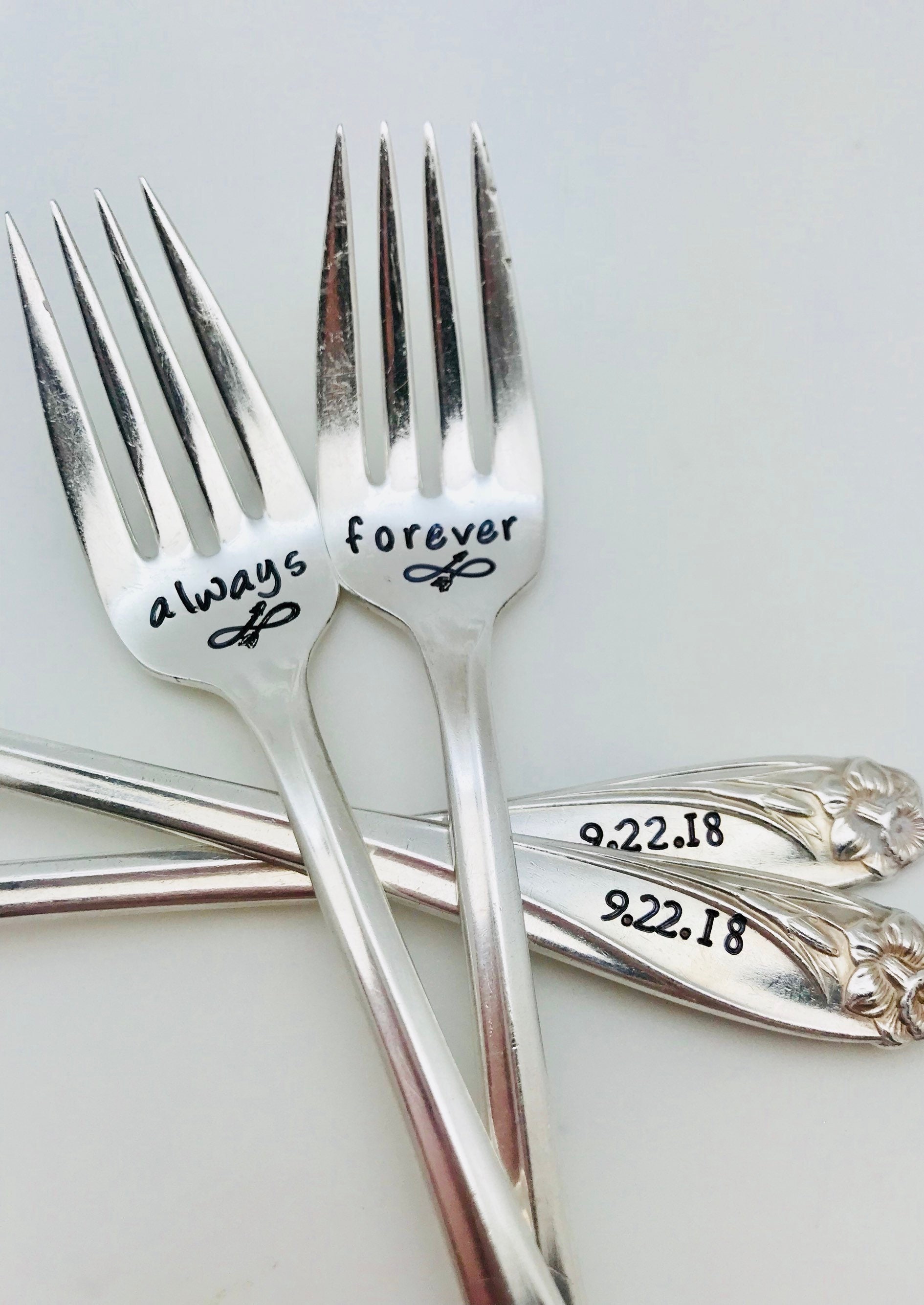 Custom wedding forks always and forever personalized wedding | Etsy